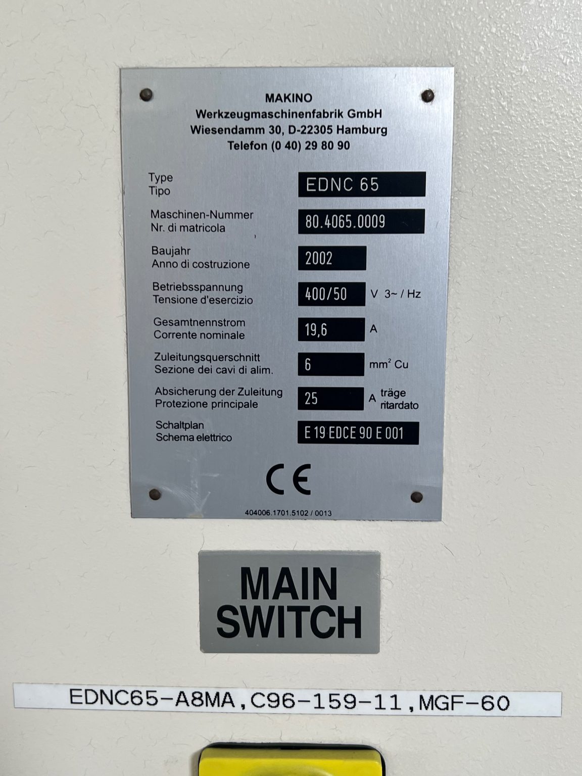 EDM Erosion MAKINO EDNC 65 – Helimex